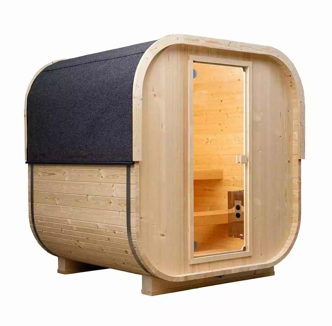 Sudové sauny do tvaru kostky upoutají nejen svým vzhledem